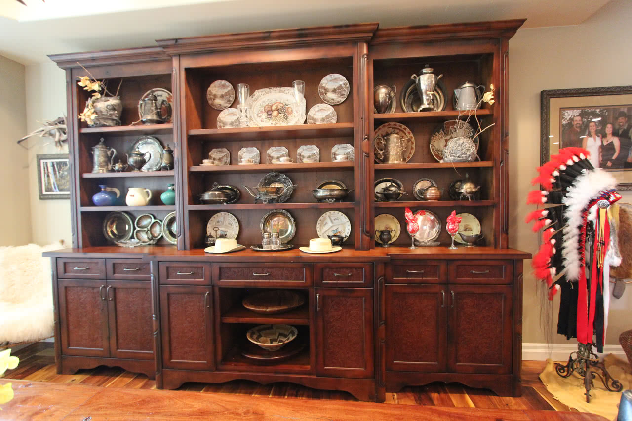 A custom designed hutch adds display and storage space | Premier ...