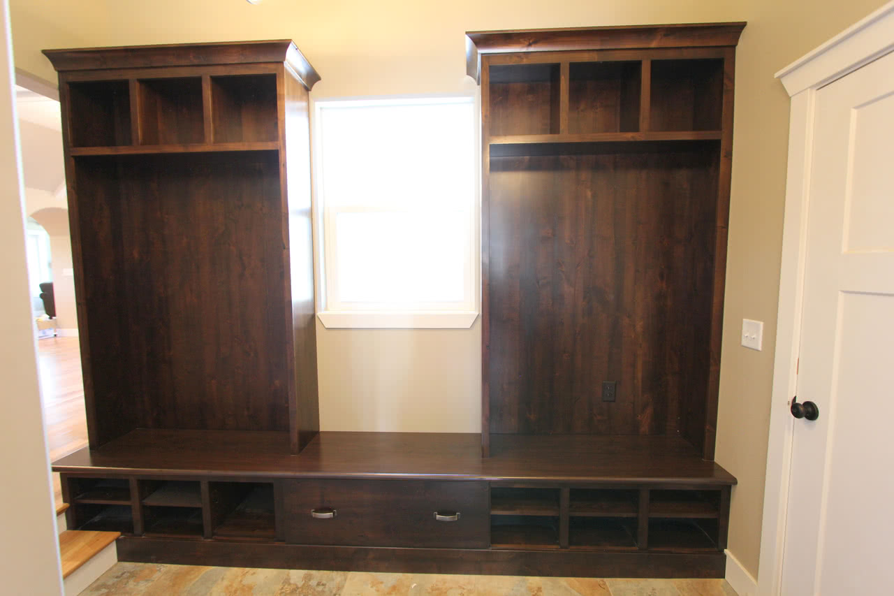 Benches, lockers, or built-in dressers offer great storage solutions ...