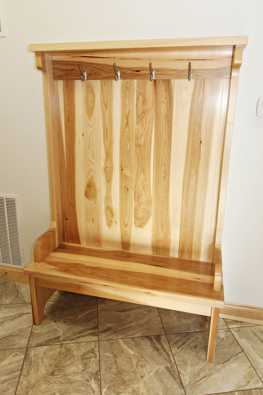 Entry benches provide seating, storage, and a place to hang coats ...